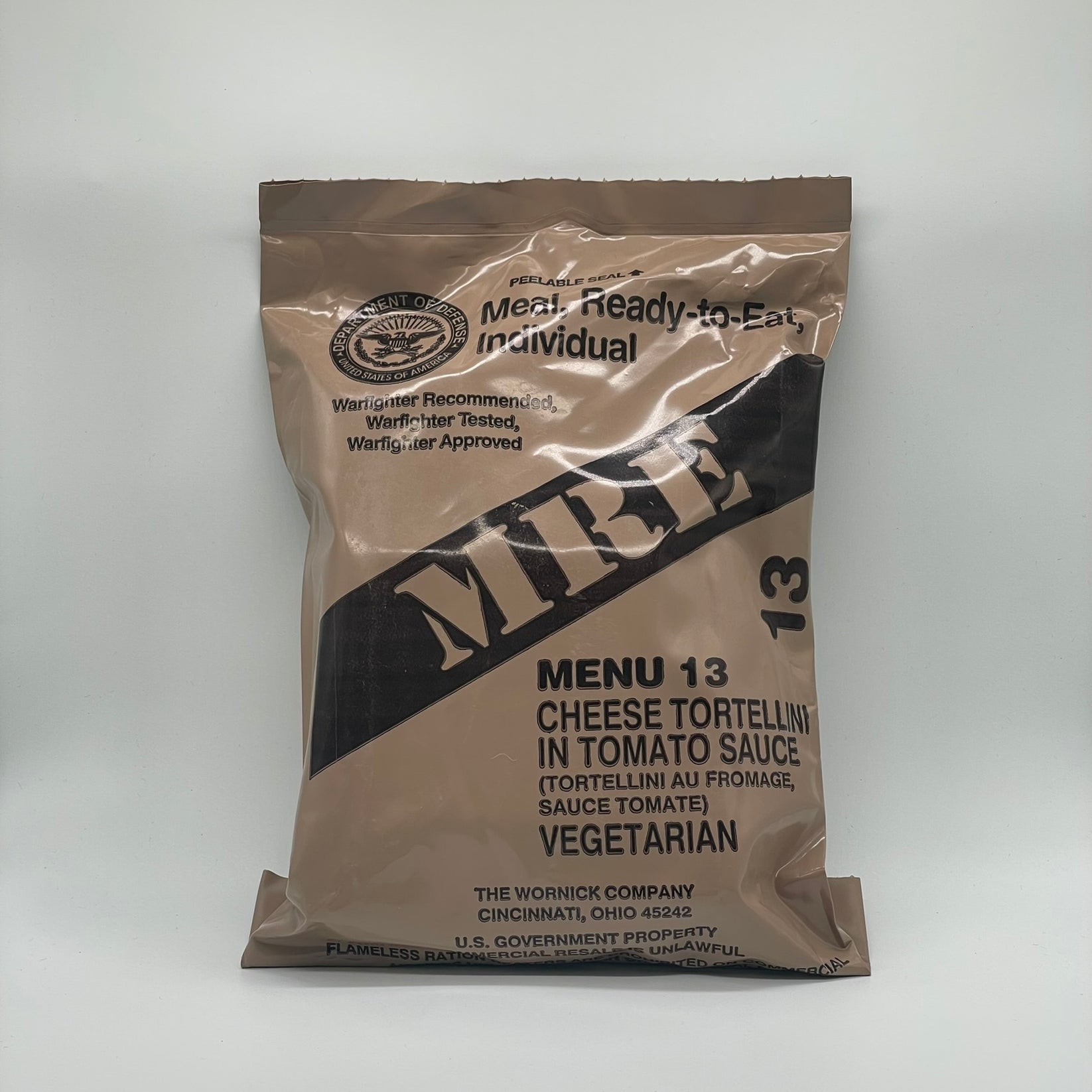 USA MRE Military Meal-Ready-to-Eat ration (Menu 13: Cheese Tortellini ...