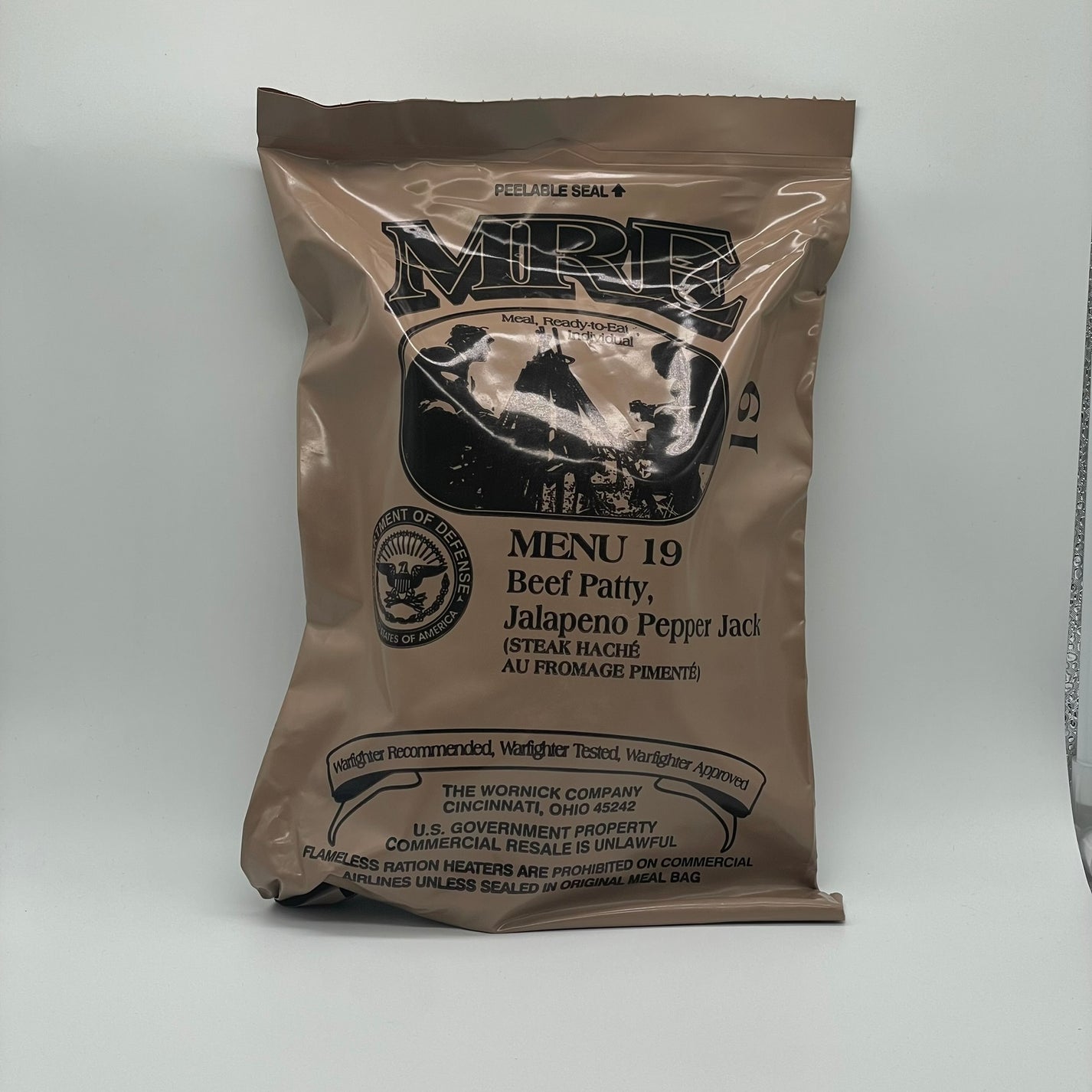 USA MRE Military Meal-Ready-to-Eat ration (Menu 19: Beef Patty - Jalap ...