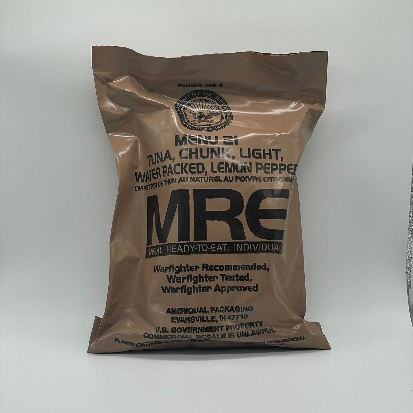 USA MRE Military Meal-Ready-to-Eat ration (Menu 21: Tuna Chunk, Light ...